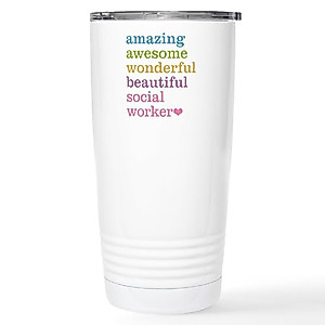 CafePress Amazing Social Worker Stainless Steel Travel Mug 20 oz. Insulated Stainless Steel Coffee Tumbler