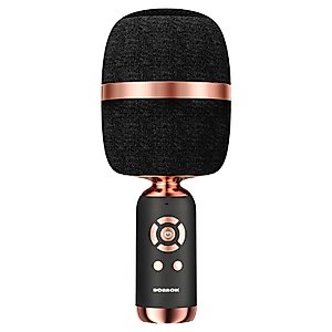 BONAOK Wireless Bluetooth Karaoke Microphone, Portable Mic Singing Machine for PC/All Smartphones Home Party Indoor Outdoor Q3(Gray)
