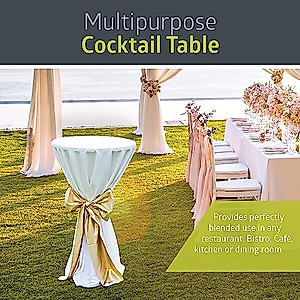 Pearington Round Cocktail Bistro High Table with Black Top and Base, 1-Pack