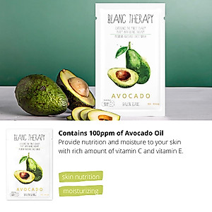 BALLONBLANC | Blanc Therapy Premium Sheet Masks | Relaxing Spa Self Care Gifts | Moisturizing Aloe and Vitamin, Skin Nutritional Korean Facial Masks for All Skin Types | 6 Masks