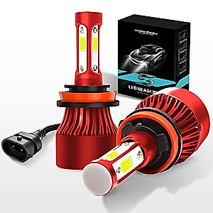 StoneBanks 4-Side H11 LED Headlight Bulb, H8 H9 6000K LED bulbs High Low Beam 120W 32000LM Fog lights, Headlight Replacement LED Bulb Conversion Kit, Pack of 2