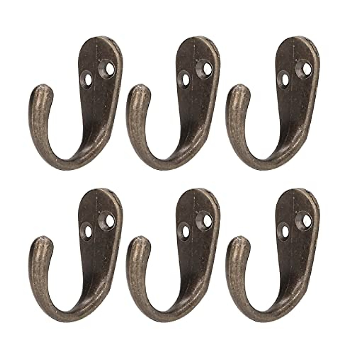 Pssopp 20Pcs Vintage Wall Hooks Bronze Zinc Alloy Hat Wall Mounted Hook Wall Mounted Clothes Hooks for Clothes, Hat, Scarf, Bag, Towel, Key, Cup