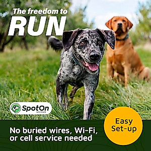 SpotOn GPS Dog Fence, App Based Wireless Dog Fence Collar, Waterproof, Reliable 128 Satellite Network GPS Dog Fence System, Battery Powered Virtual Dog GPS Tracker for All Terrain Large/AT&T