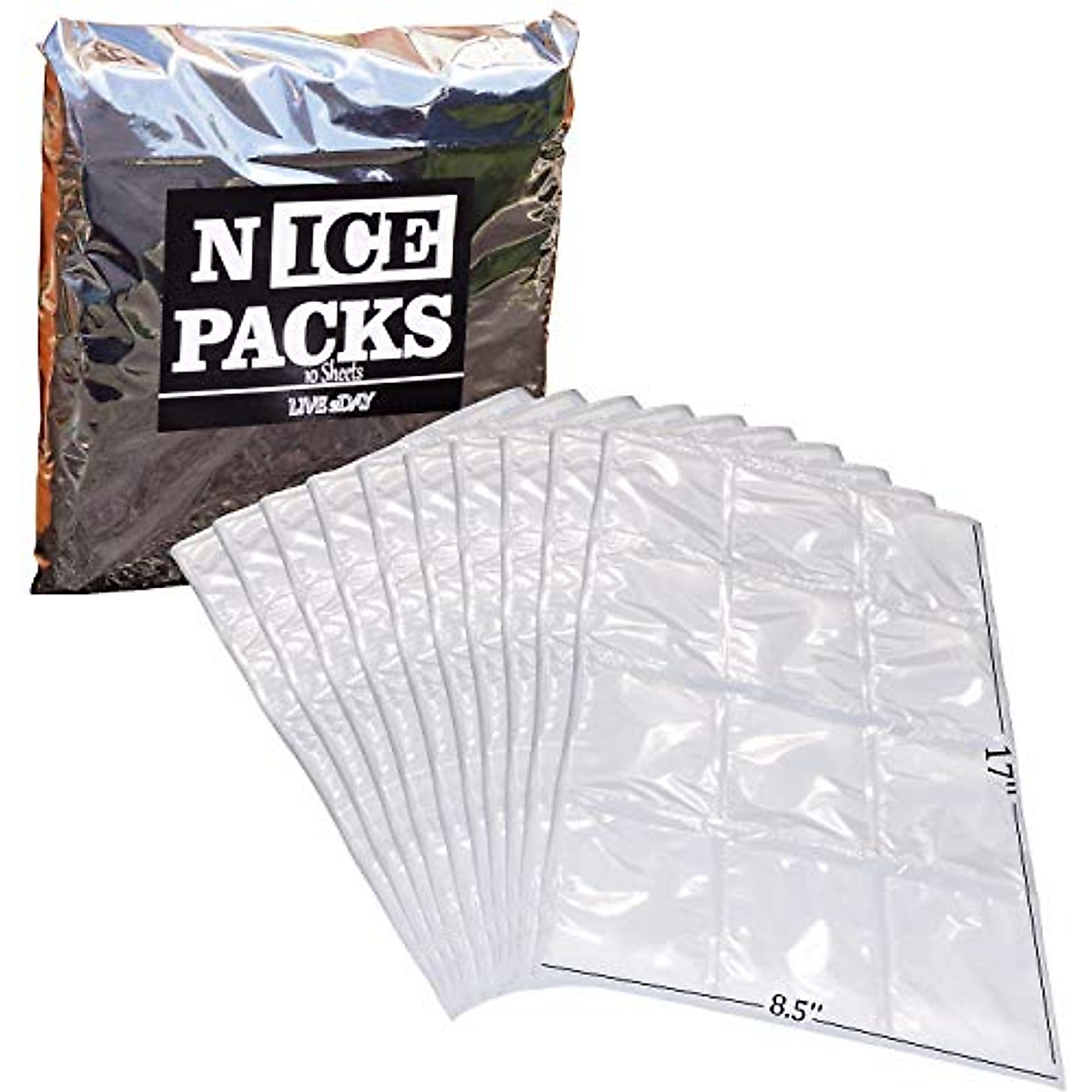 Nice Packs Dry Ice for Coolers – Lunch Box Ice Packs – Dry Ice for Shipping Frozen Food – Ice Packs for Kids Lunch Bags – Reusable Ice Packs – Long Lasting - Flexible