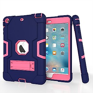 CaseHaven iPad Mini Case (Rugged Kickstand Series, Shockproof, Heavy Duty, Hybrid Three Layer Armor Defender) for iPad Mini 3 - Pink