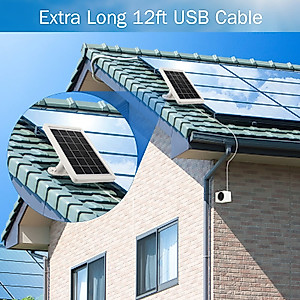 Solar Panel Compatible with Wyze Cam Outdoor, Silicone Solar Panel Powered for Surveillance Camera Outdoor, with 6V 3.5W Charging Compatible with Your Wyze Wireless Camera Outdoor (White)