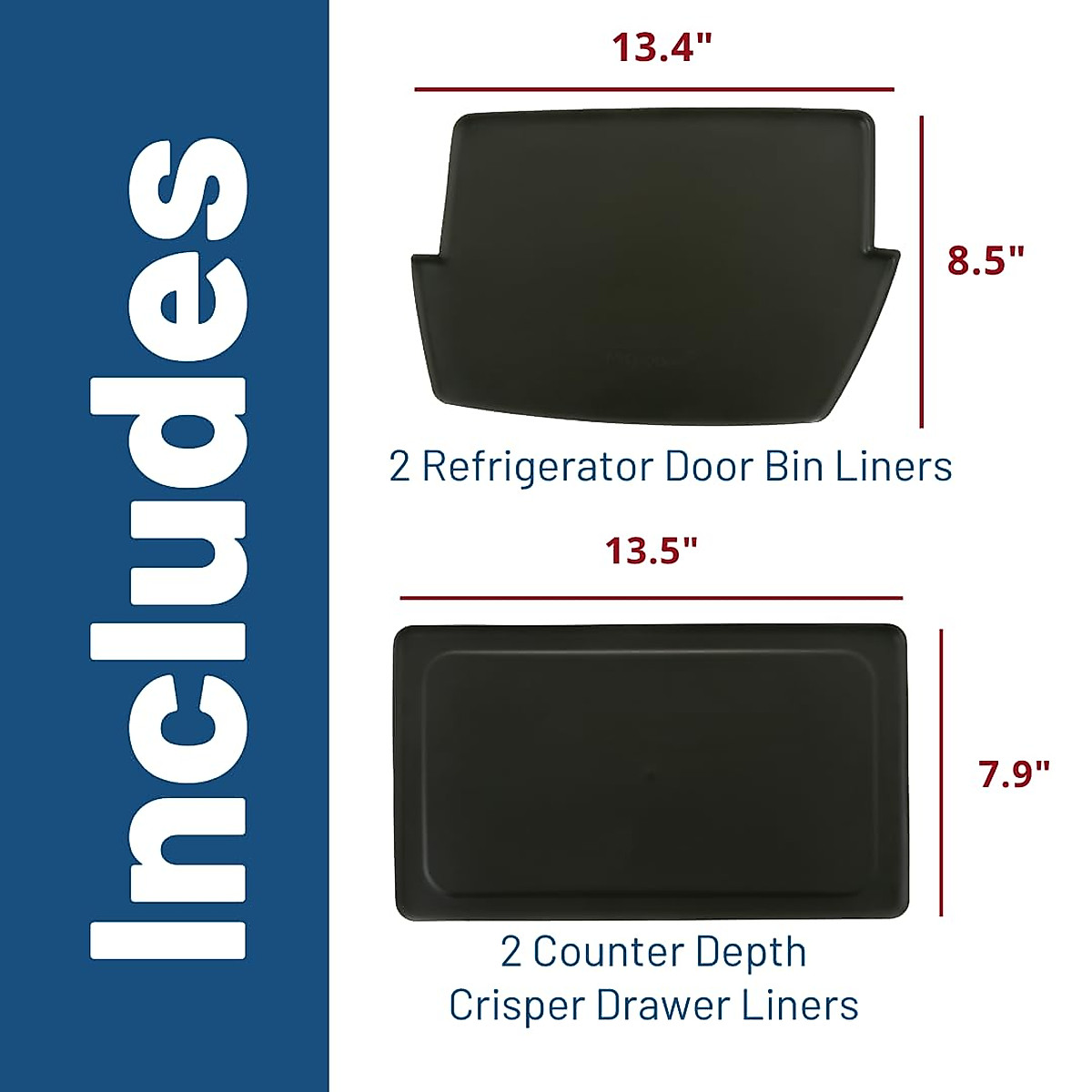 GE Appliances Refrigerator Drawer & Bin Liners with Microban for Counter Depth Refrigerators