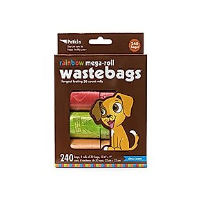 Petkin Rainbow Mega-Roll Waste Bags - 240 count