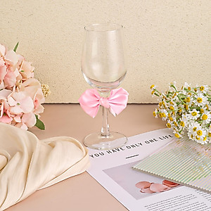 Pink Twist Ties Bows Satin Ribbon Bows for Treat Bags Pink Ribbon Bow 3" DIY Twist Bow Package Decorating Ribbon Bow for Crafts Gift Bags Bakery Candy Bags Wedding Gift Wrapping