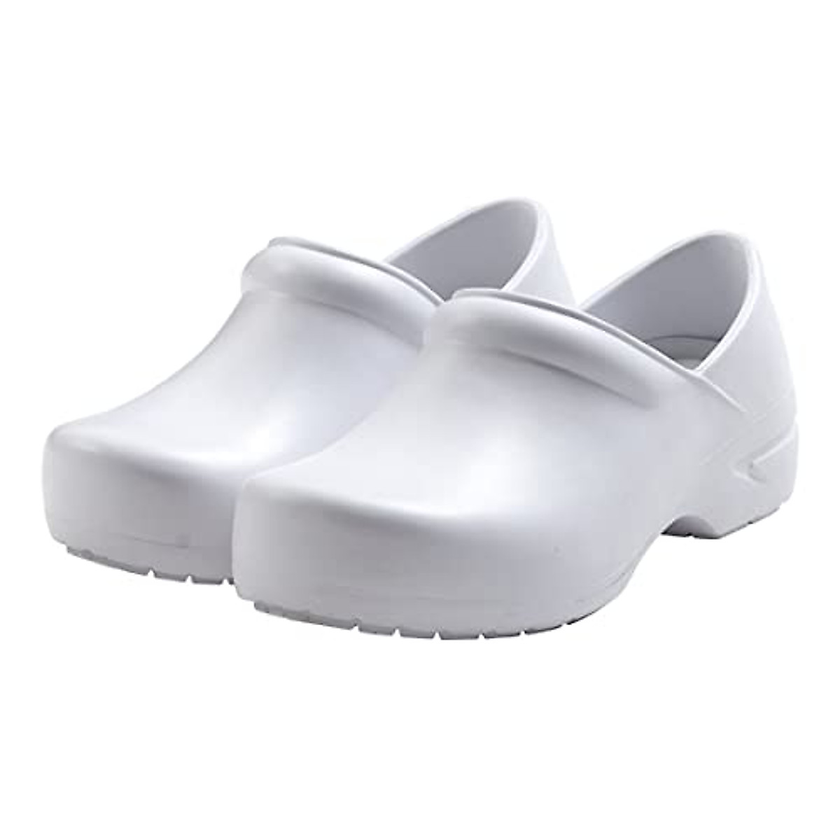 Anywear Guardian Angel Nursing Shoes Clogs for Women and Men, Antimicrobial Slip Resistant Shoes for Healthcare and Food Service, 8, White