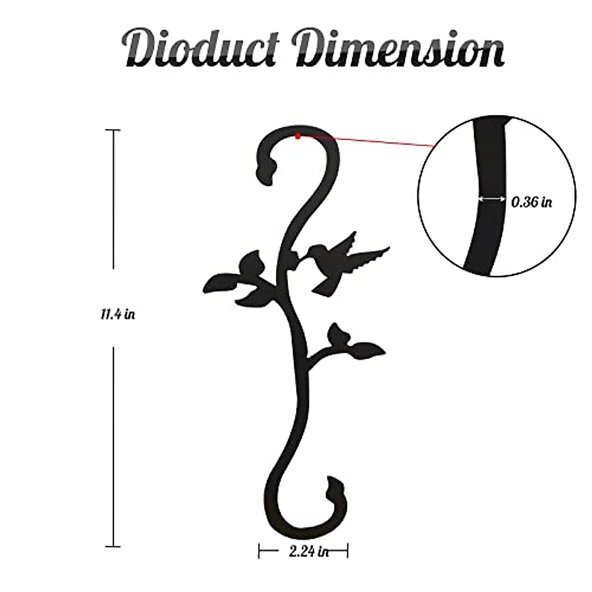 YILONGDA Bird Feeder House Hanger Hooks for Outside, Decorative Heavy Duty Plant Hangers Hooks Outdoor, S Garden Hooks Extender for Hanging Hummingbird, Wind Chimes, Flower Basket(2PCS/Hummingbird)