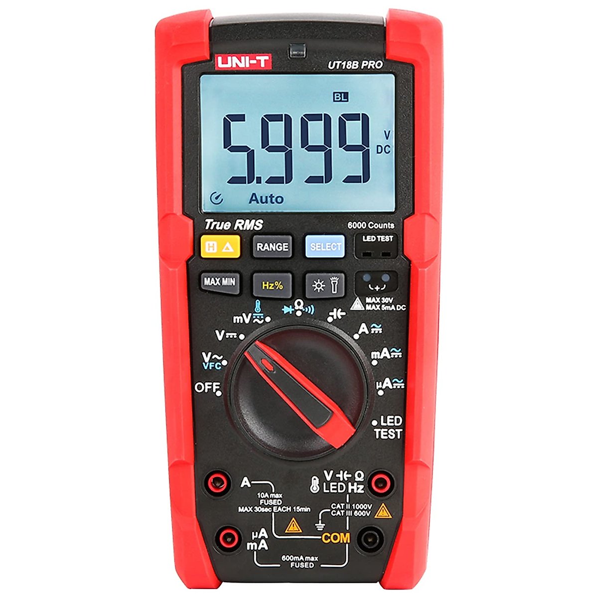 UNI-T UT18B Pro 1000V Digital True RMS Multimeter Handheld AC DC Voltage Tester Frequency Capacitance Meter