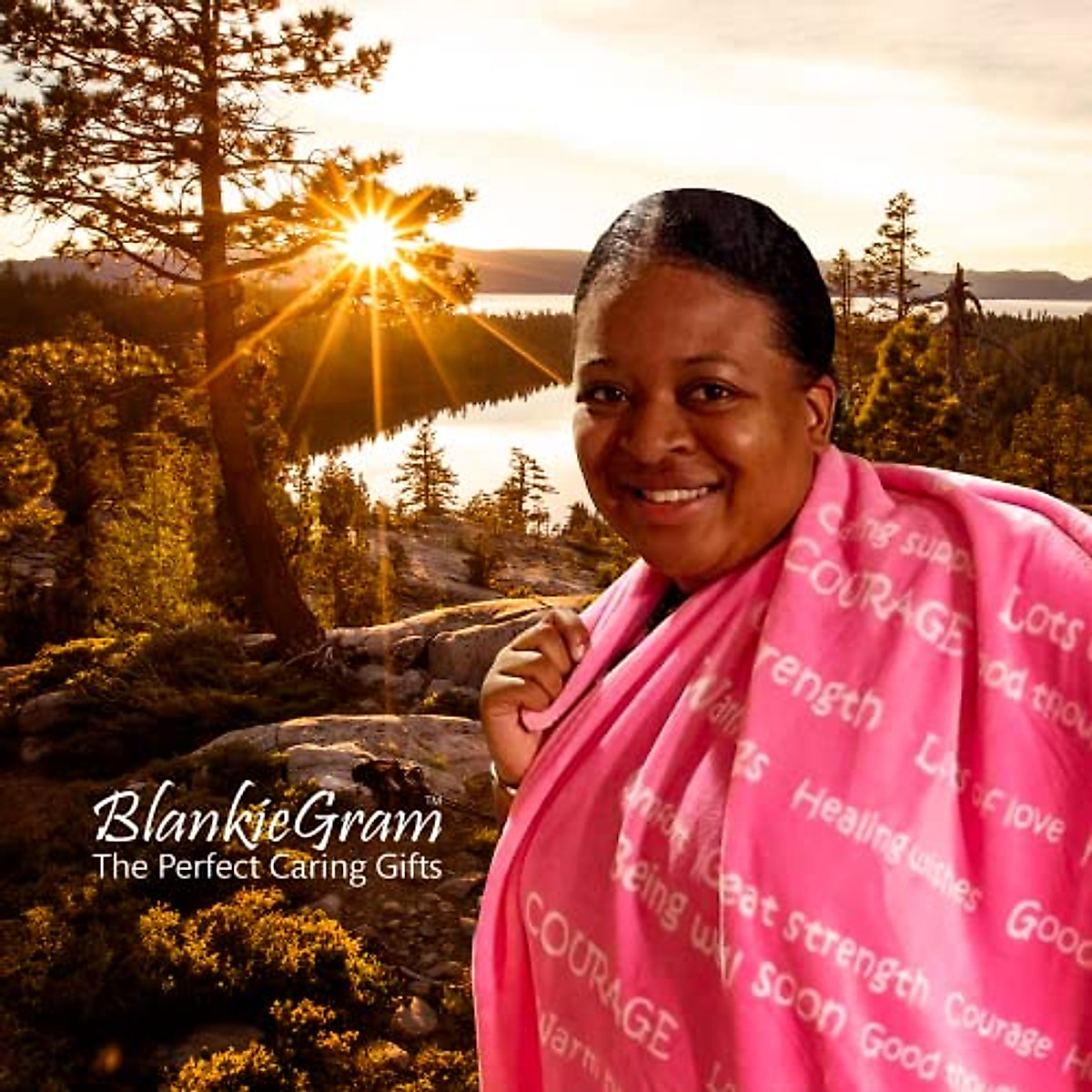 BlankieGram Throw Blanket “Healing Wishes” Comfort Gifts for Family and Friends - Plush Fleece Blankets, Purple