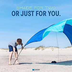 Shibumi Shade Mini®, World's Best Beach Shade, The Original Wind-Powered® Beach Canopy, Provides 75 Sq. Ft. of Shade, Compact & Easy to Carry, Sets up in 2 Minutes, Designed & Sewn in America