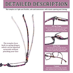 STASTEND 5 Pack Reading Glasses Blue Light Blocking for Women,Computer Readers with Spring Hinge (Multicolor-C4, 2.5, multiplier_x)