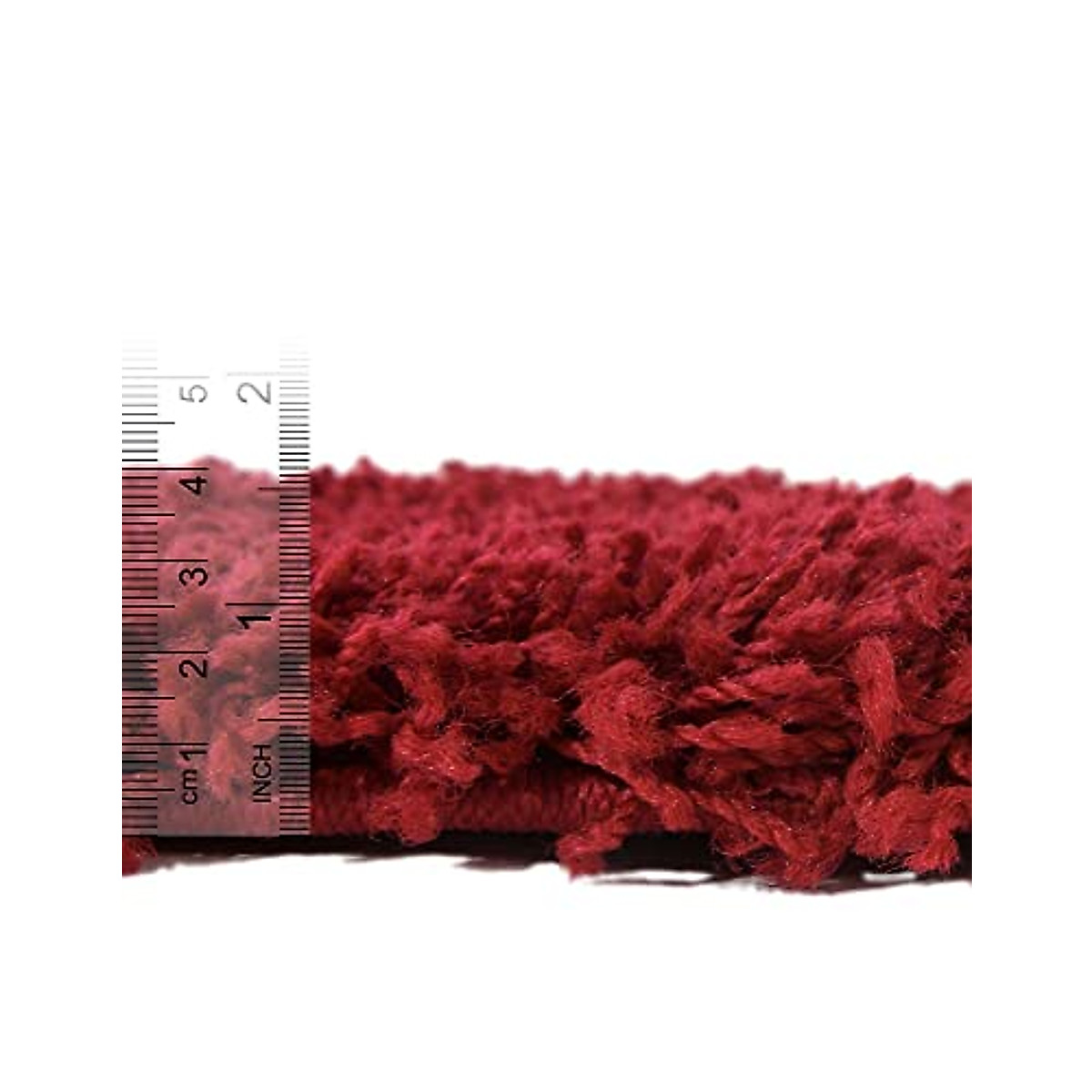 Rugs.com - Über Cozy Solid Shag Collection Rug – 8' x 10' Cherry Red Shag Rug Perfect for Living Rooms, Large Dining Rooms, Open Floorplans