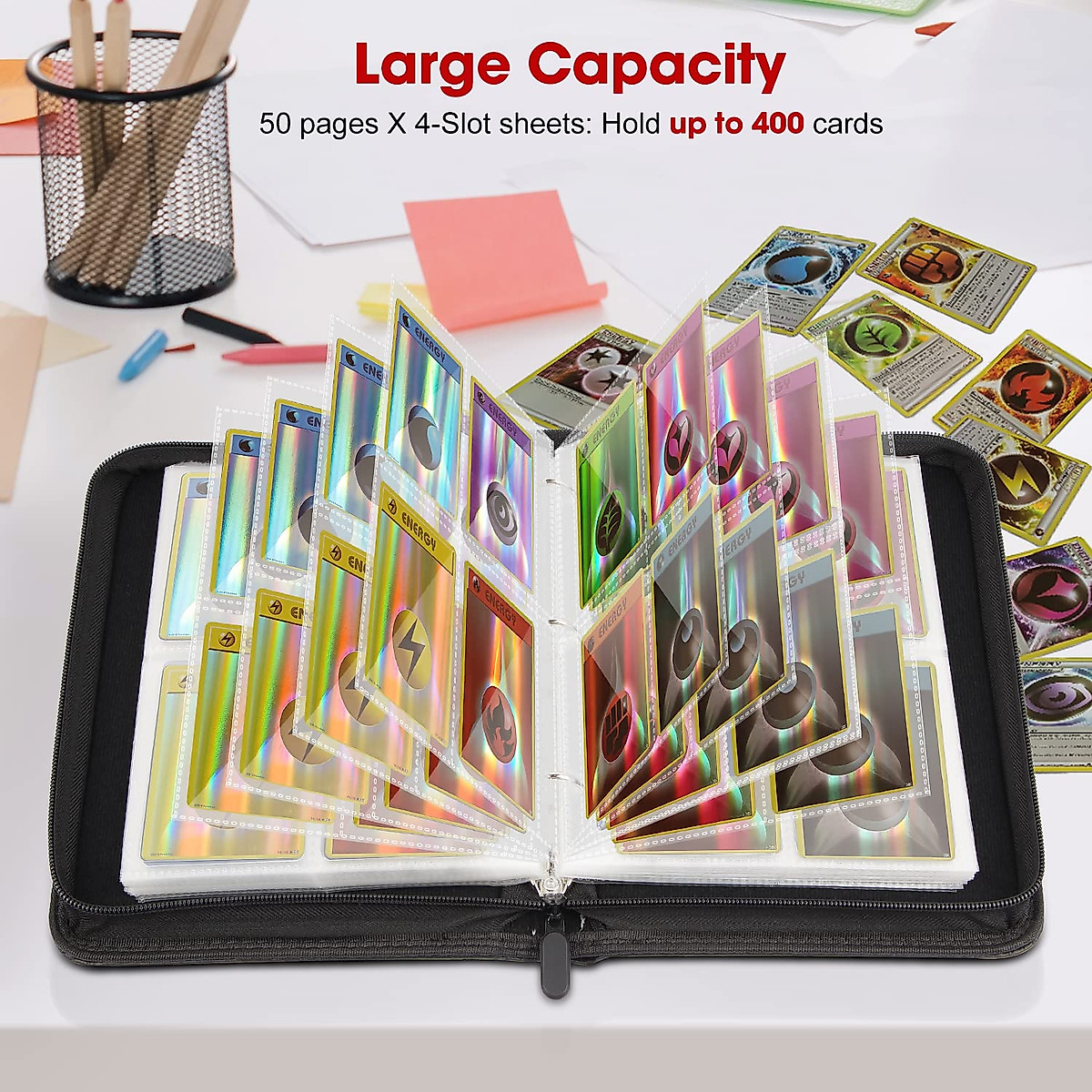 Grehge ing Cards Binder for PTCG Cards - Holder Books Case Folder Album with Sleeves - Gifts for Boys & Girl (Jumping)