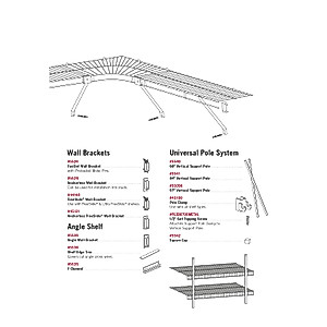 Rubbermaid Commercial Products FreeSlide Wire Shelving, 16-Inch, White, Closet organizer and Storage, Floating Corner Shelves/Clothes Rack for Laundry Room/Closet/Basement