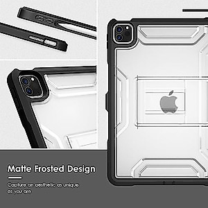 DTTOCASE for iPad Pro 11 Inch Case, iPad Air 5th / 4th Generation 10.9 Inch (2022/2020) Case with Matte Frosted Shockproof Back Back [Anti-Scratch,Support Touch ID,Camera Protection]-Black