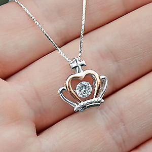 Aphrodite's Mom Birthday Gifts, To My Badass Mom,Luxe Crown Necklace, Birthday Gifts for Mom, 925 Sterling Silver, Necklaces for Women, Gifts for Mom From Daughter, Sterling Silver, Cubic Zirconia