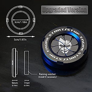 Tybasthe Rotary Push Start Button Cover, Joker Car Accessories Engine Start Stop Button Cover, Car Stickers Interior Decor, Motorcycle Ignition Key Switch Cover, Black