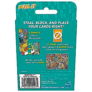 Hasbro Gaming Puzl It Game, Competitive Puzzle Card Game for Ages 7 and Up, Kids Game, Family Game for 2 to 6 Players, Pizza Party Theme, Puzzle Games