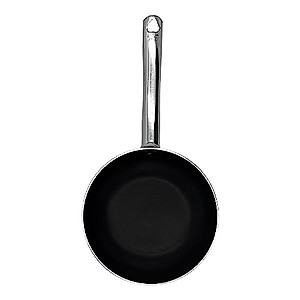 Pentole Agnelli ALSA111BS28 Platinum Countersunk High Pan for Jumping, with Stainless Steel Tubular Handle, 28 cm, Silver