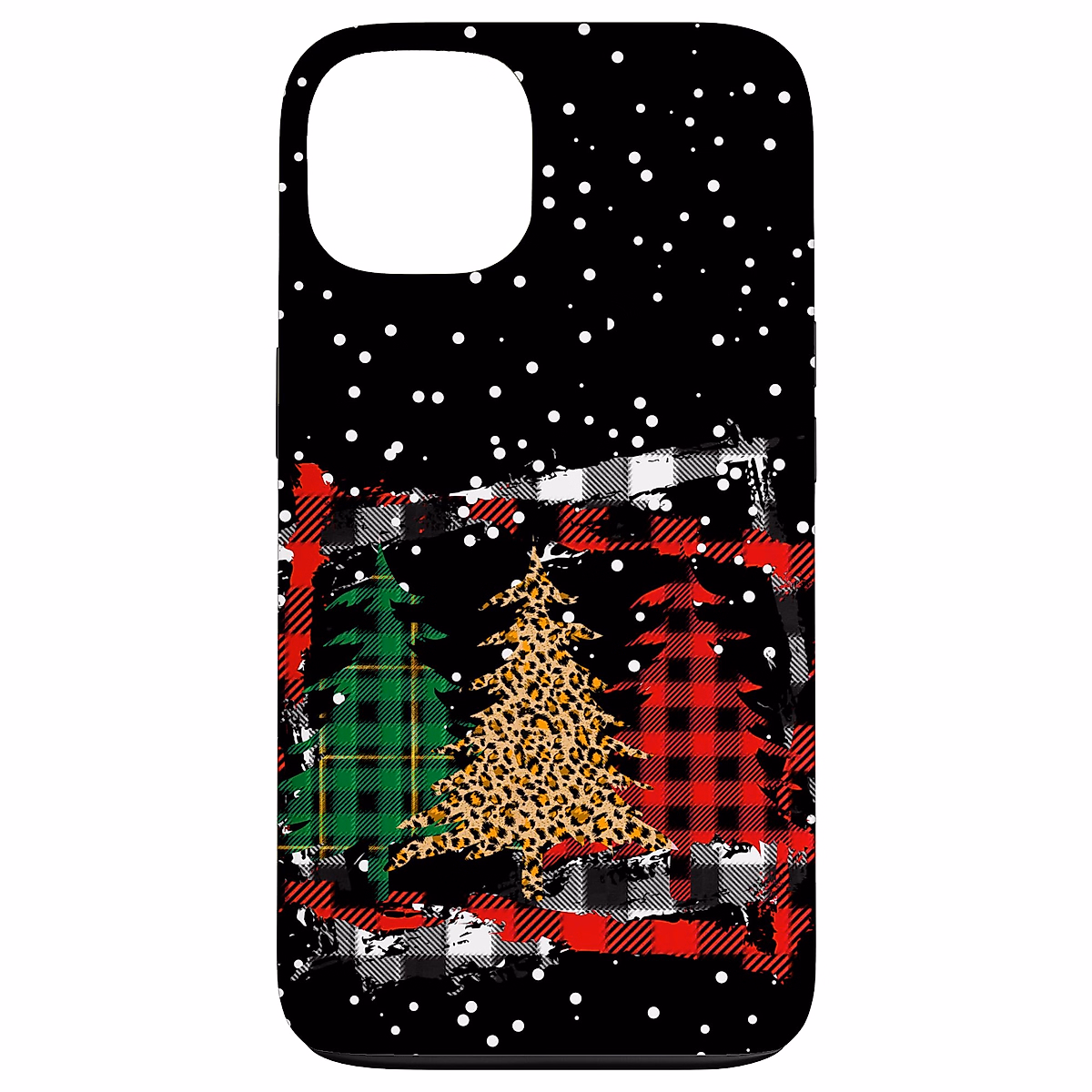 iPhone 13 Christmas Trees with Plaid & Snowflakes Winter Xmas Case
