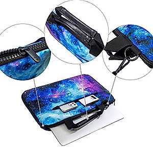 RICHEN Canvas Laptop Shoulder Bag Compatible with 11.6/12/12.9/13 Inches Laptop Netbook,Protective Canvas Carrying Handbag Briefcase Sleeve Case Cover with Side Handle (11-13 inch, Galaxy)