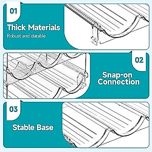 Sbosbo Water Bottle Organizer, Stackable Bottle Storage Rack, 4 Pack Water Bottle Holder for Kitchen Fridge Cabinet Organization and Storage, Plastic Wine Rack/Drink Bottle Holder