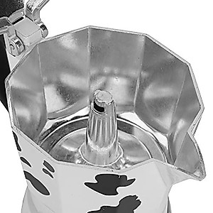 Dpofirs Aluminium Coffee Pot - Coffee Maker - Milk Cow Color Moka Pot - for Home,Office Coffee(3 cups milk cow color 150ML)