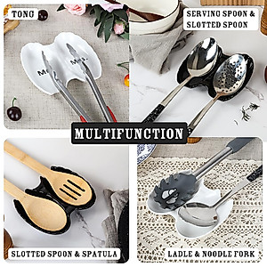 Spoon Rest for Stove Top - DoubleGroove Spoon Holder for Cooking Spoons Spatula Kitchen Decor Kitchen Counter Ceramic Spoon Rest Gift Box Ready Kitchen Decor