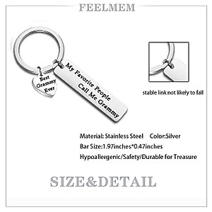 FEELMEM Nanny Gift My Favorite People Call Me Nanny Keychain Best Nanny Ever Jewelry Babysitter Gift Grandma Gift