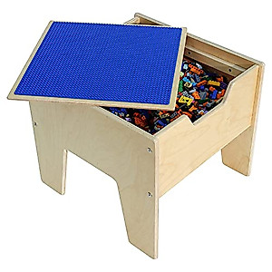 Contender C991300-B 2-N-1 Activity Table with Blue Lego Compatible Top for Toddlers and Preschool