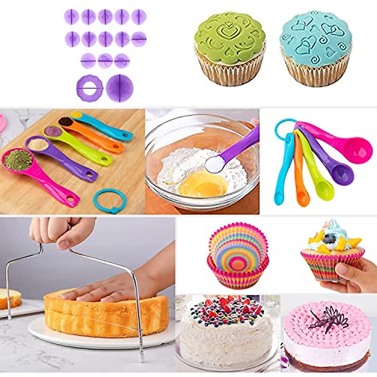 Cake Decorating Supplies 471pcs, Baking Tools Set for Cakes，Cake Turntable, Piping Icing Tips for Beginners or Professional