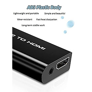 PS2 to HDMI Converter Adapter, Video Converter PS2 to HDMI Converter with 3.5mm Audio Output for HDTV HDMI Monitor Supports All PS2 Display Modes