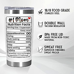 OASSIE Mothers Day Gifts for Mom from Daughter Son - 20 oz Stainless Steel Insulated Coffee Tumbler With Lid - Mother's Day Birthday Gifts for Women Mama Mother-In-Law, Presents for Mom Stepmom