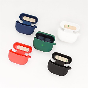 DAYJOY 2 PACK Soft Silicone Protective Case Cover Compatible with Jabra Elite 10/Elite 8 active, Protective Skin Sleeve with Key Chain (black+blue)