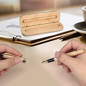 Ayiaren Best Wood Fountain Pen with 8 Ink and Gift Box, Wooden Ink Pen Fancy Vintage Fountain Pen Writing Nib Pen Calligraphy Pens Fountain Pen