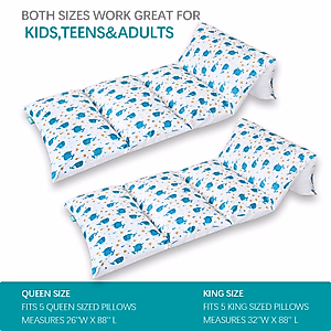 Floor Lounger Cover Non-Slip & Super Soft Floor Sofa Pillow Bed Cover, Great Choice for Kids or Adults Perfect for Slumber Party, Whale Queen (Pillow Not Included)