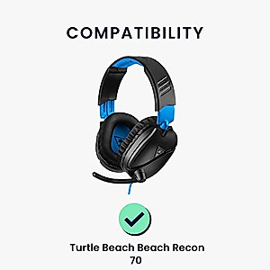 kwmobile Ear Pads Compatible with Turtle Beach Beach Recon 70 Earpads - 2X Replacement for Headphones - Black