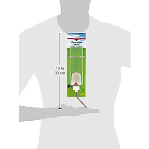 Kaytee Small Animal Clear Water Bottle, Single, 2 Pack of 16-Ounce