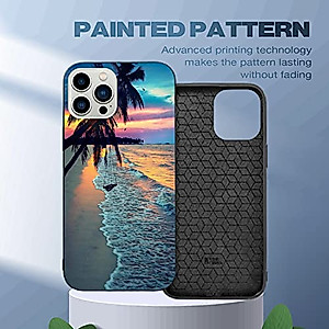 RAOIOLS Compatible with iPhone 13 Pro Max Case Cover,Sunset Beach Palm Trees,Protective Shockproof Full Body Soft TPU Bumper and PC Protective Slim Case for iPhone 13 Pro Max - 6.7inch