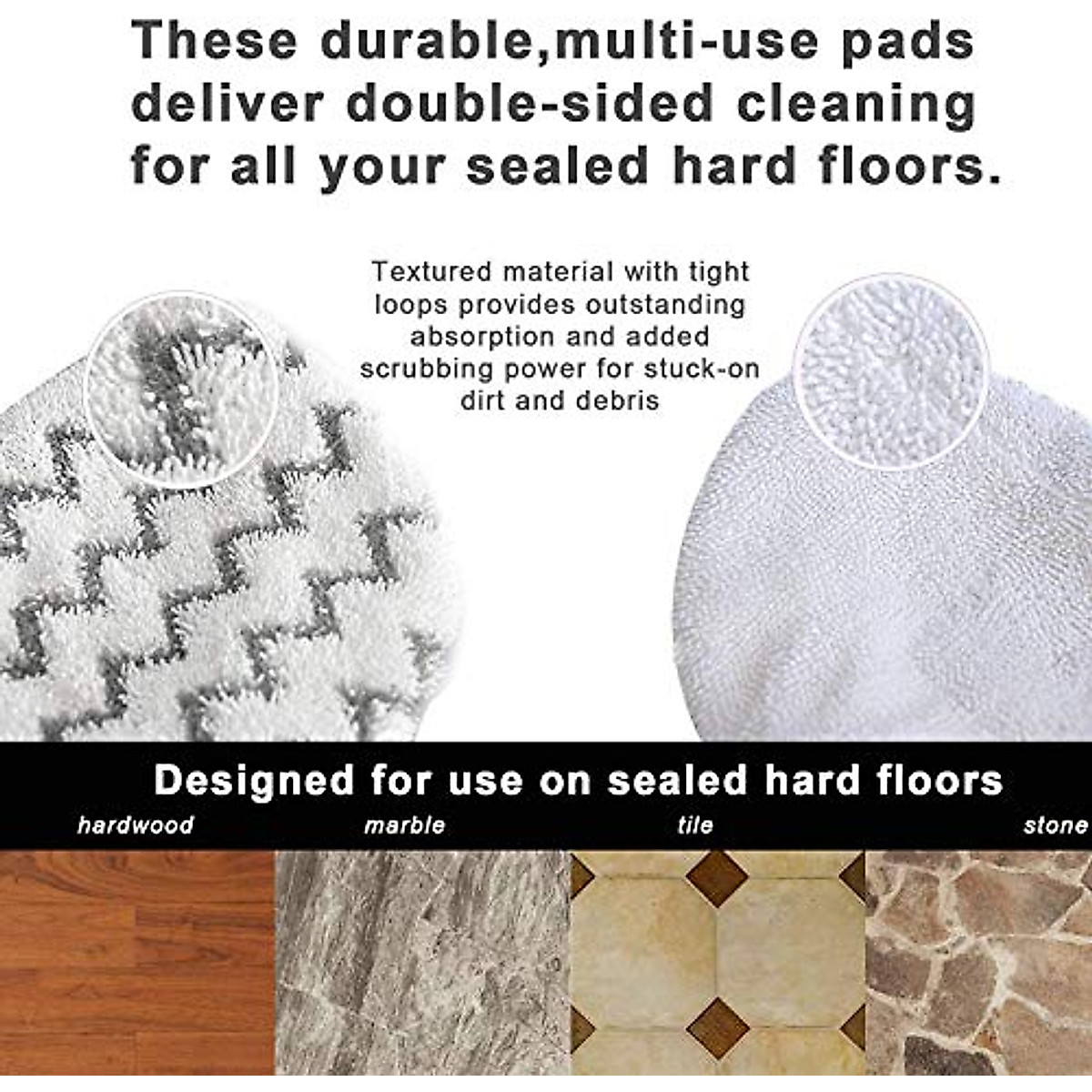 ITidyHome 4 Pack Replacement Pads for Bissell Powerfresh Hard Floor Steam Cleaner 1940 1440 1806 Series Steam Mop Compare to Part # 5938 & 203-2633 (4 Pack)