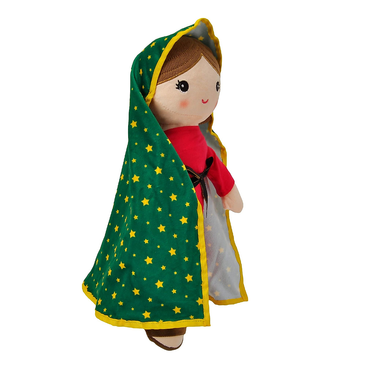 Linzy Plush 14'' (35.5 cm) Virgin Mary Doll | Baptism Gift | Muñeca Virgen de Guadalupe | Virgencita | Catholic Blessed Virgin Mary Doll Handmade Doll | Mary Doll Our Lady of Guadalupe