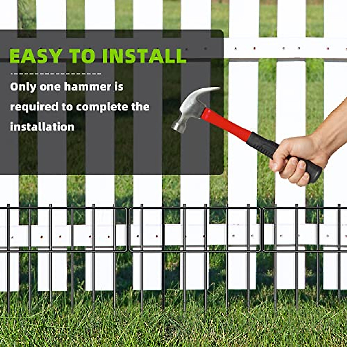 6 Pack Animal Barrier Fence,17 in(H) X 6.5 Ft(L) Decorative Garden Fence,No Dig Rustproof Metal Wire Garden Fencing Border,Flower Bed Fencing,Dog Rabbits Defence Fence,T Shape