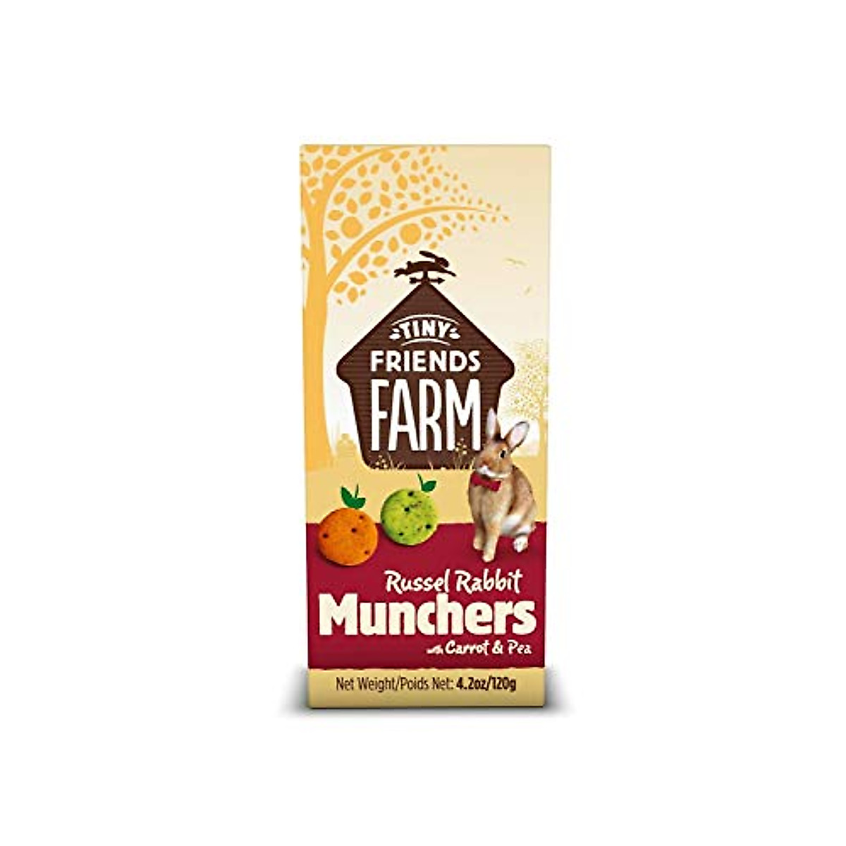SupremePetfoods Tiny Friends Farm Russel Rabbit Munchers with Carrot & Leek 4.2 oz - Pack of 33