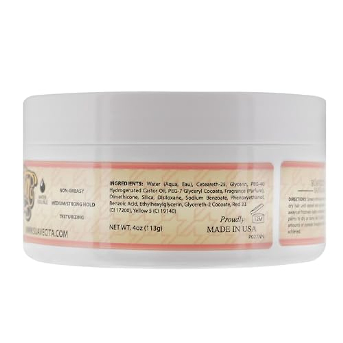 Suavecita Pomade for Women. Original Hold Hair Styling Pomade (4 oz)