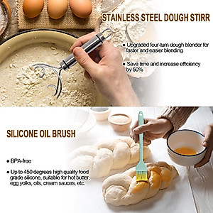 NCRexpanse Silicone Banneton Bread Proofing Basket Oval, Sourdough Starter Kit, Bread Making Tool Supplies Accessories, Bowl for Rising Baking Round Brotform Set Homemade Essentials (Light Green)