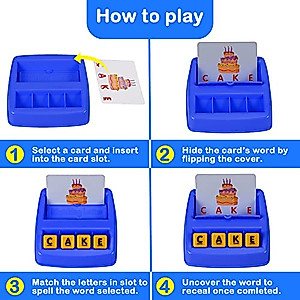 Fenikso Matching Letter Game, Alphabet Spelling & Reading Words, Objects & Color Recognition, Early Learning Educational Toy for Preschool & Kindergarten Kids Over 3-8 Years Old, Best Gifts